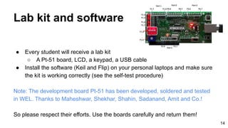 EE337 Microprocessor Lab, Course Outline, Spring 2023 | PPT