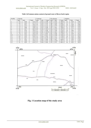 Quality of Groundwater around Rewa-Gurh Region, Rewa District Madhya Pradesh India | PDF