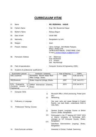 Rezwanul CV-2 | DOCX