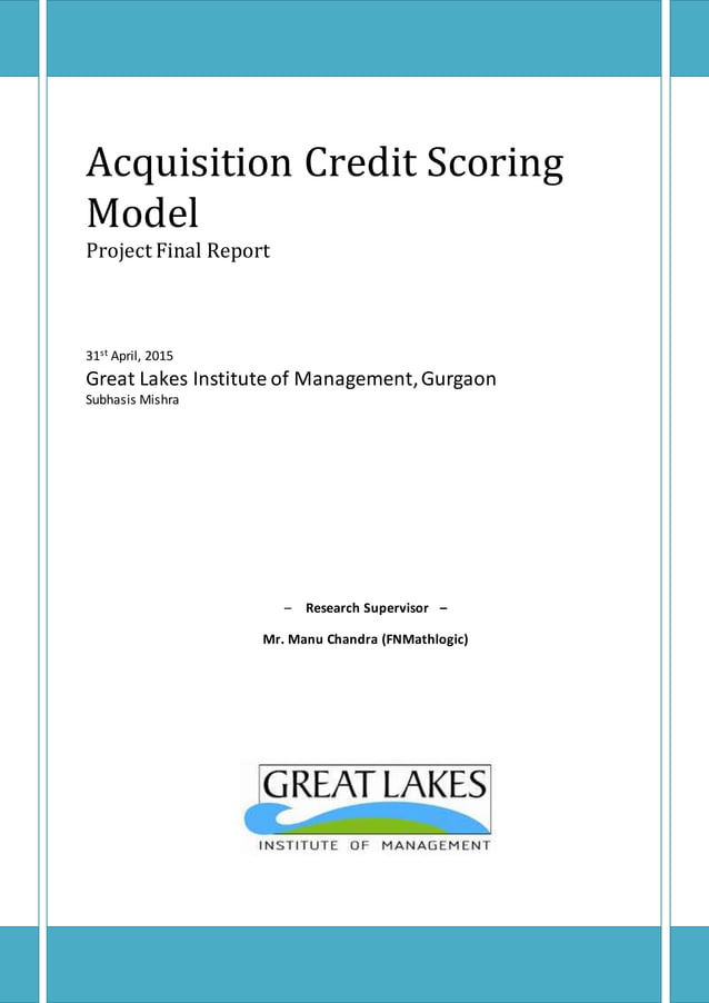 Project Report - Acquisition Credit Scoring Model
