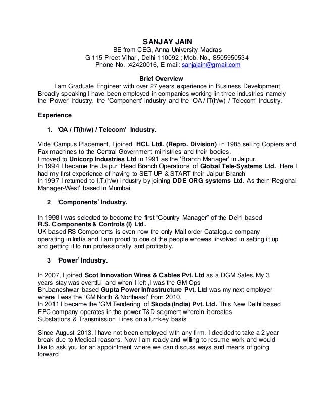 BRIEF RESUME Of SJ BRIEF RESUME Of SJ