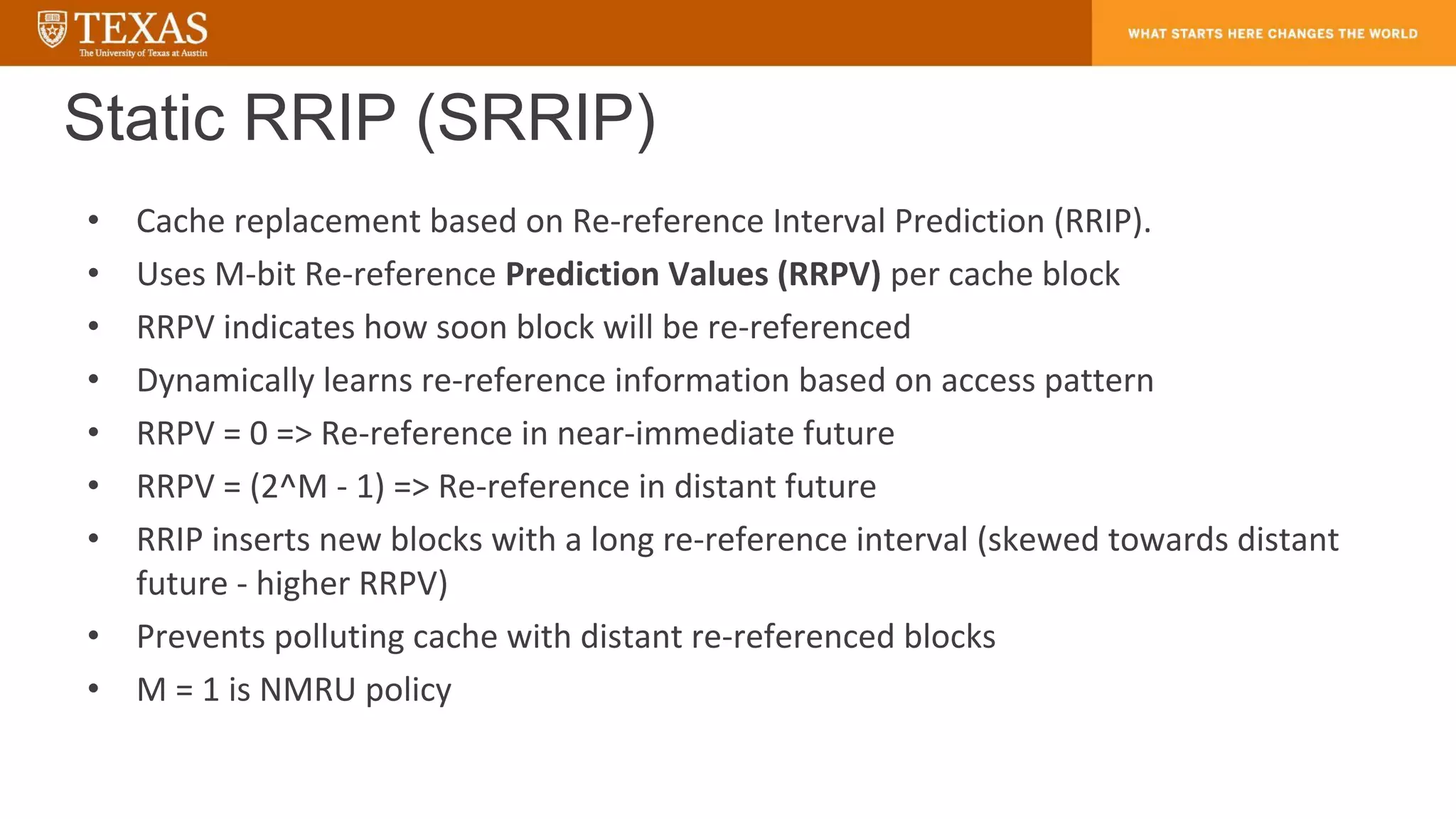 Evaluating the Static-RRIP Cache Replacement Policy | PDF