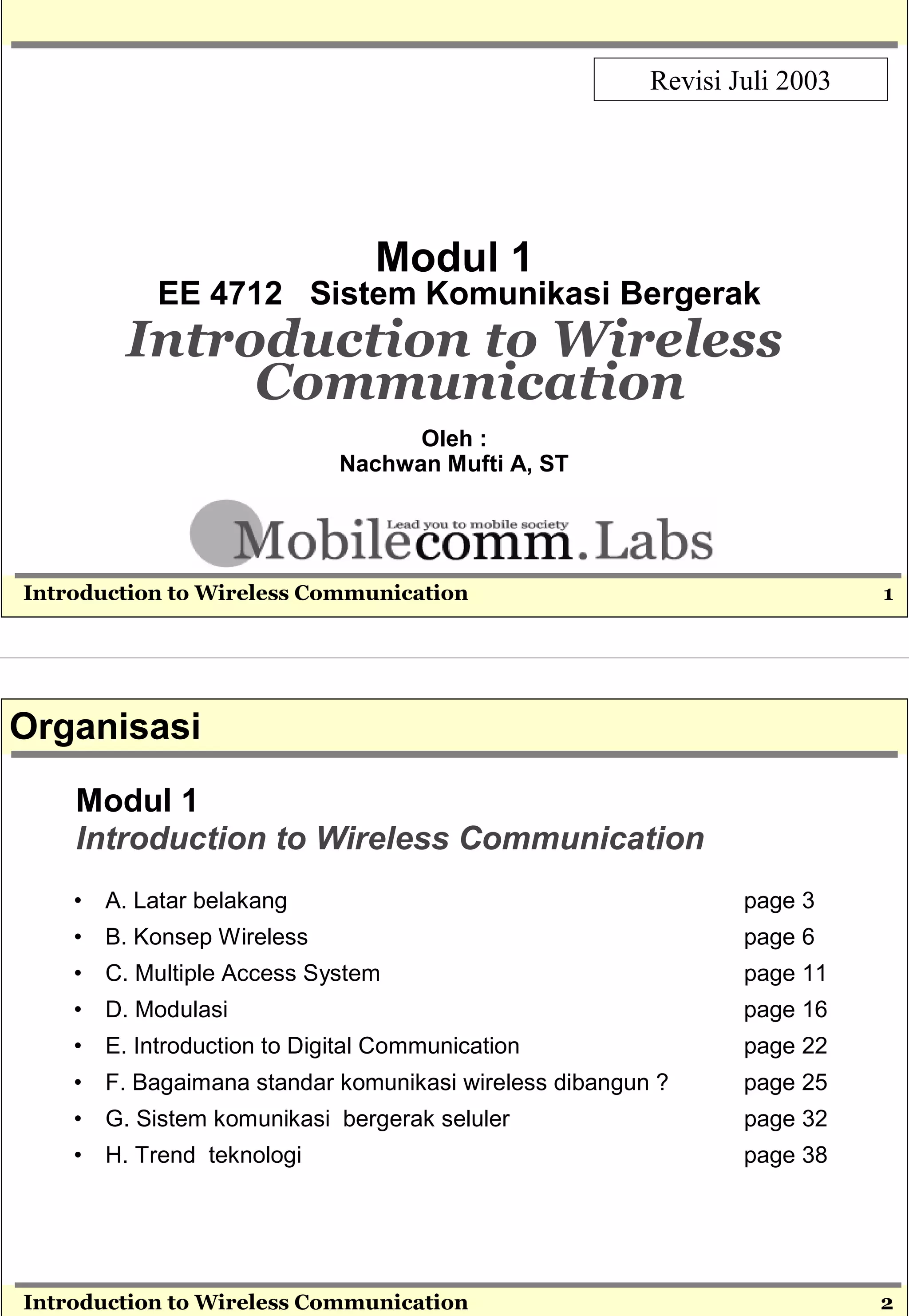 Sistem Komunikasi Bergerak | PDF