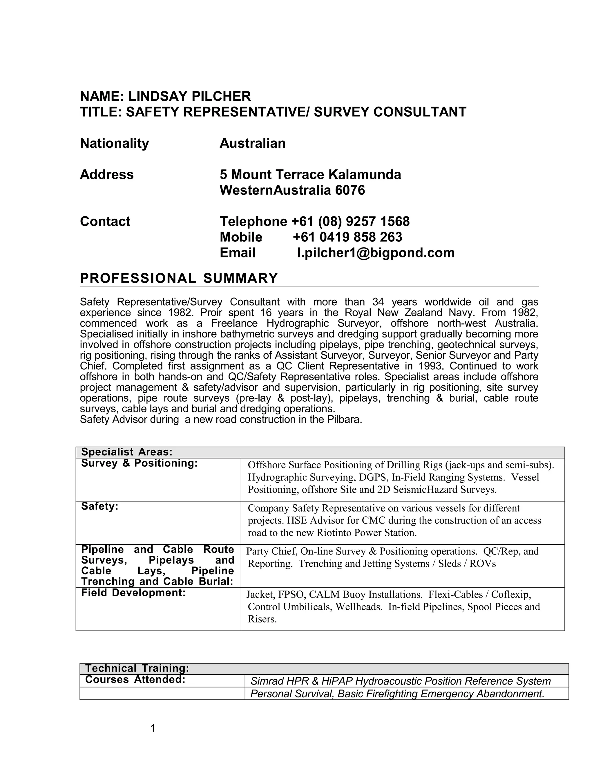 LPilcher CV 2016 | DOC