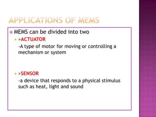 INTRODUCTION - MEMS | PPT