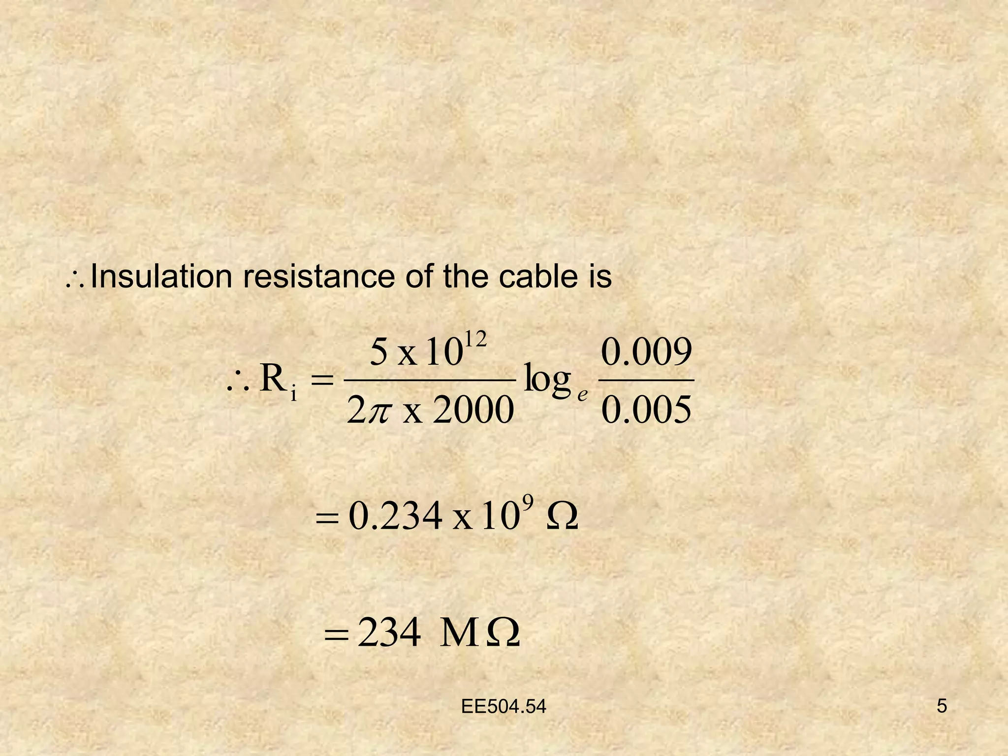 Insulation resistance numerical | PPT