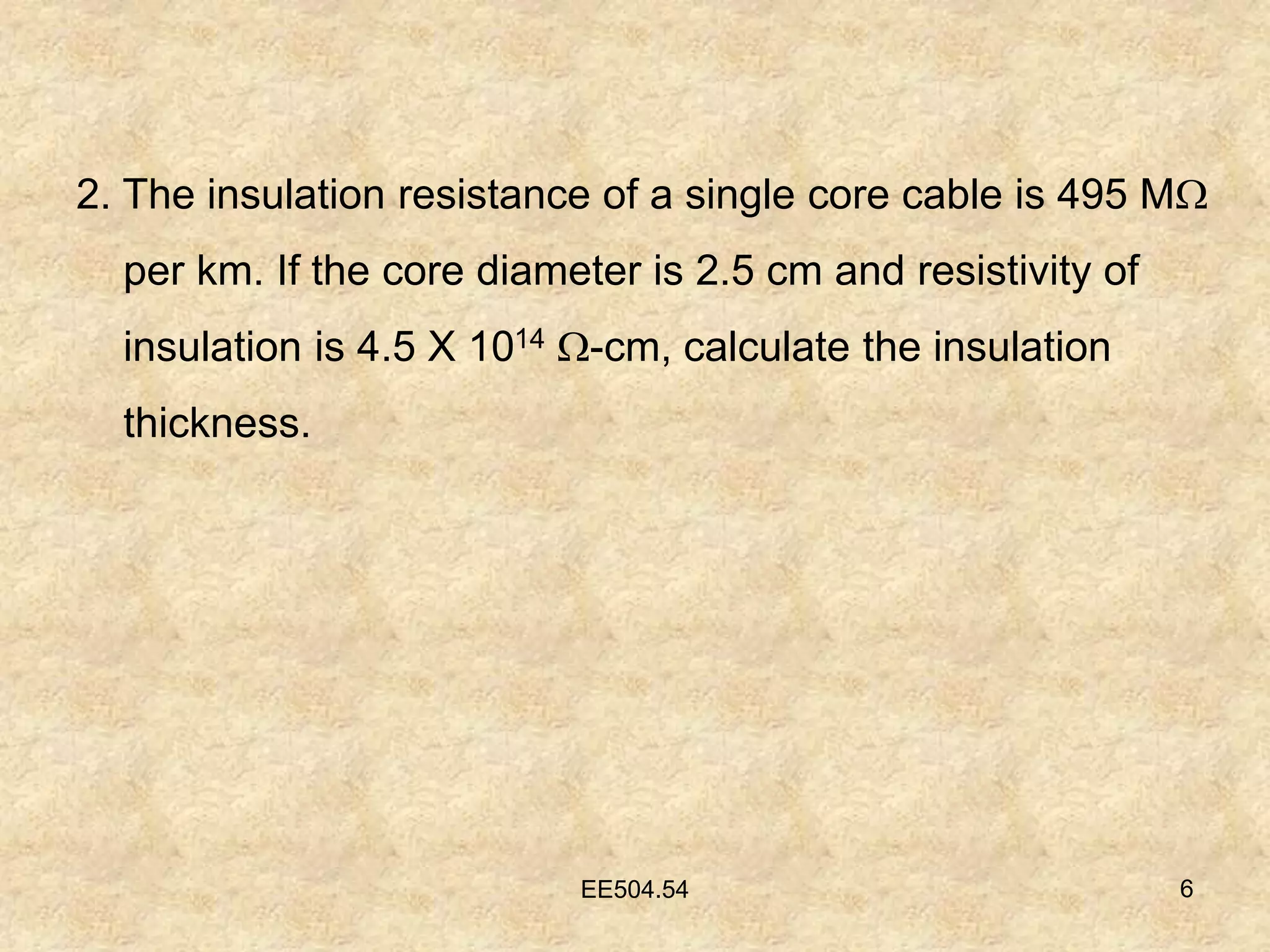 Insulation resistance numerical | PPT