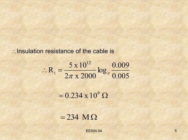 Insulation resistance numerical | PPT | Physics | Science