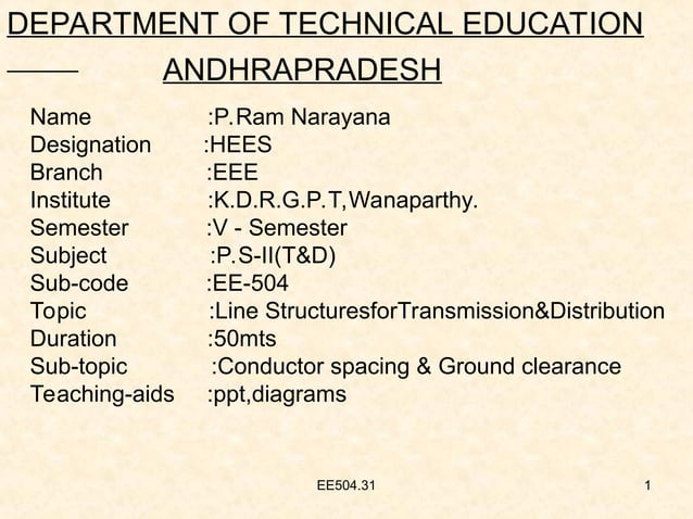 conductors and line spacing in transmission lines | PPT