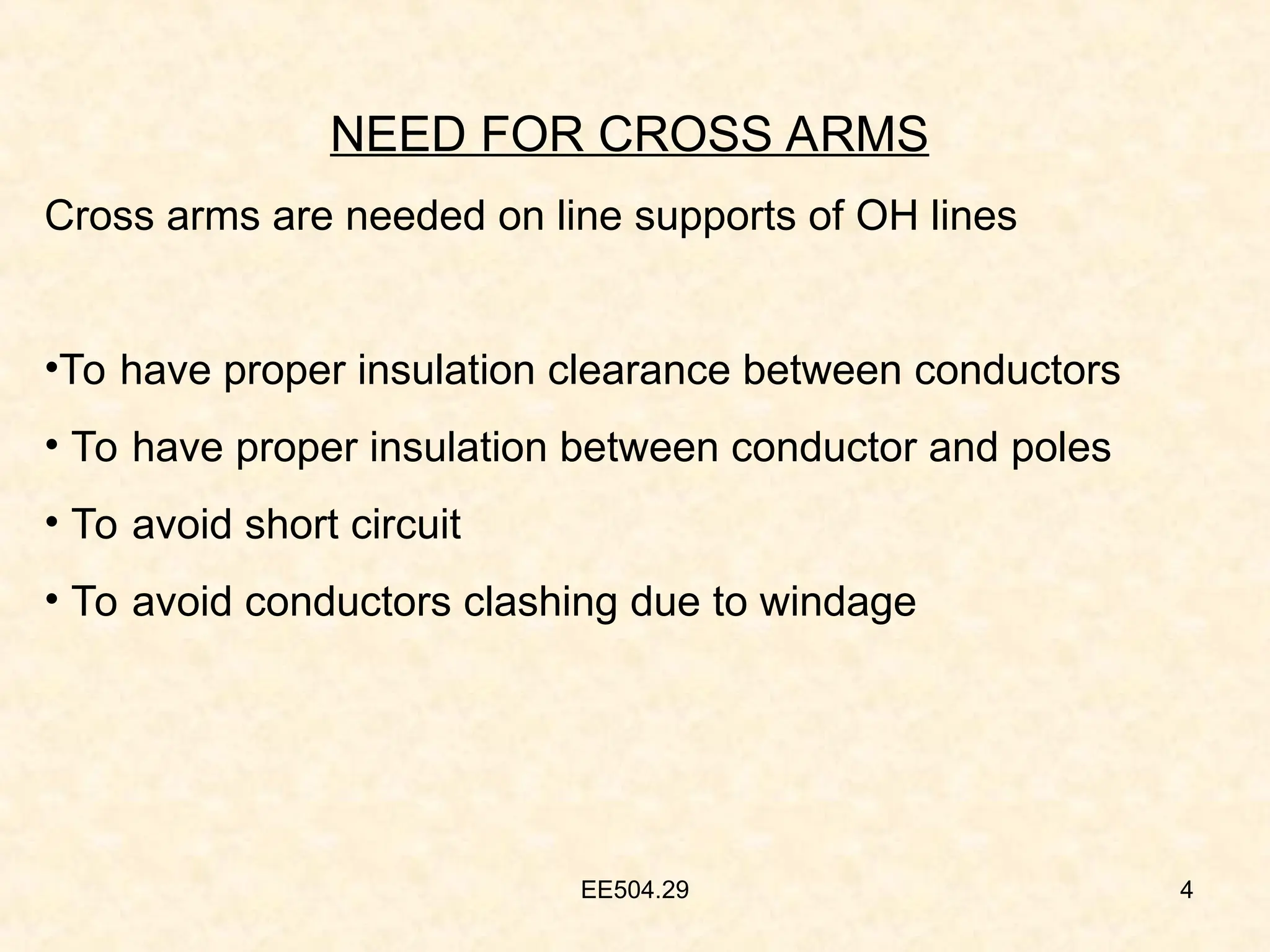 Cross arms and economical spacing in Tramissions | PPT