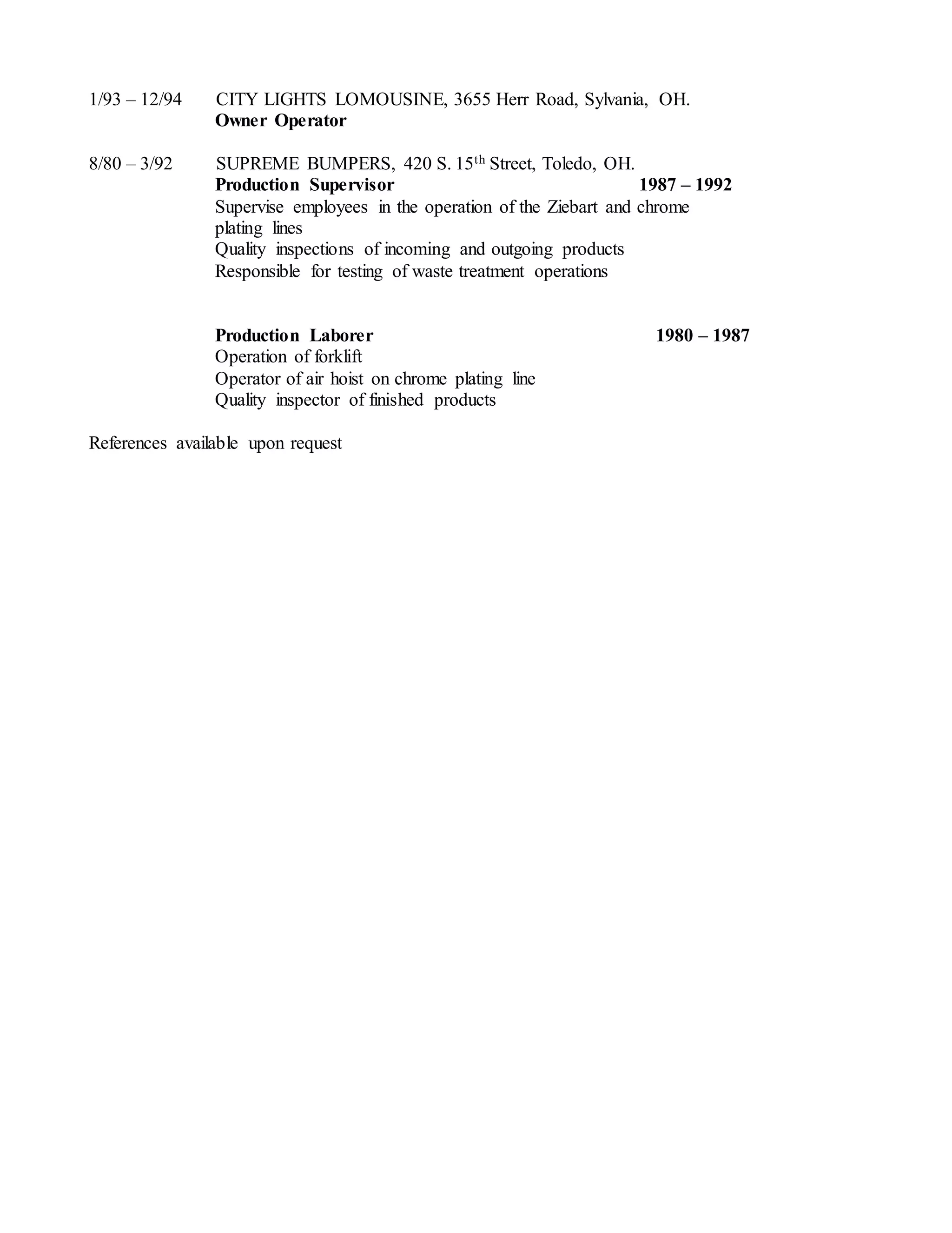 Resume #1 | DOCX | Business | Business and Finance