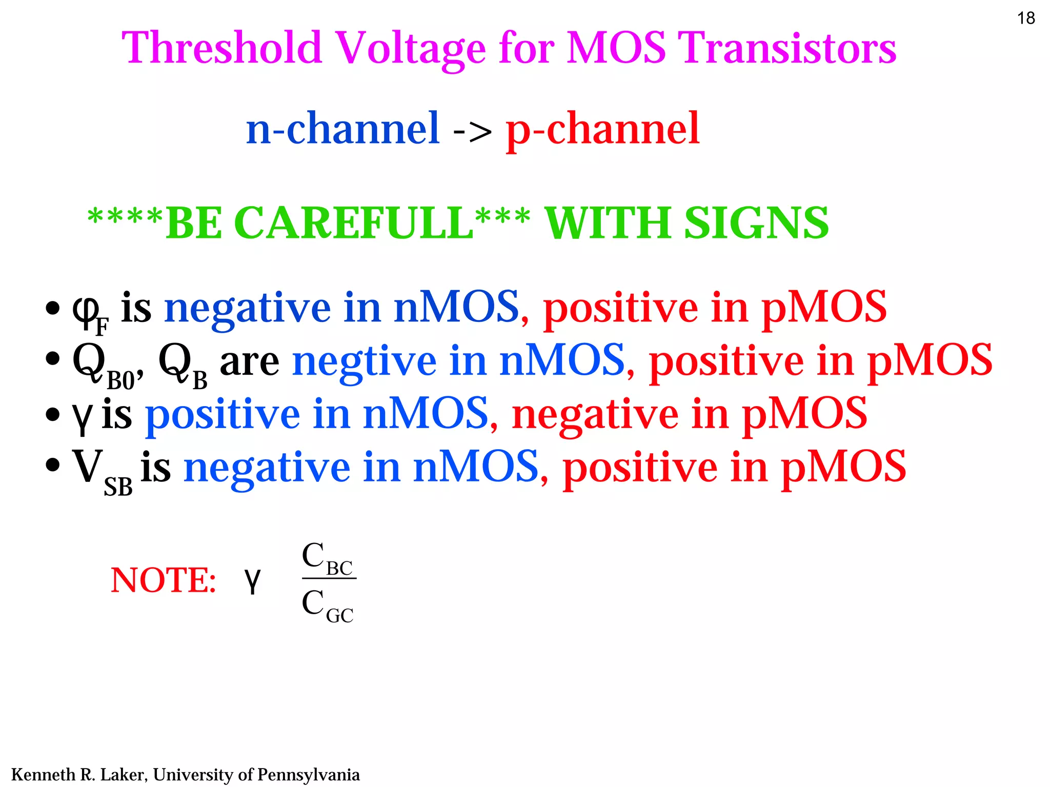 Ee560 mos theory_p101 | PDF