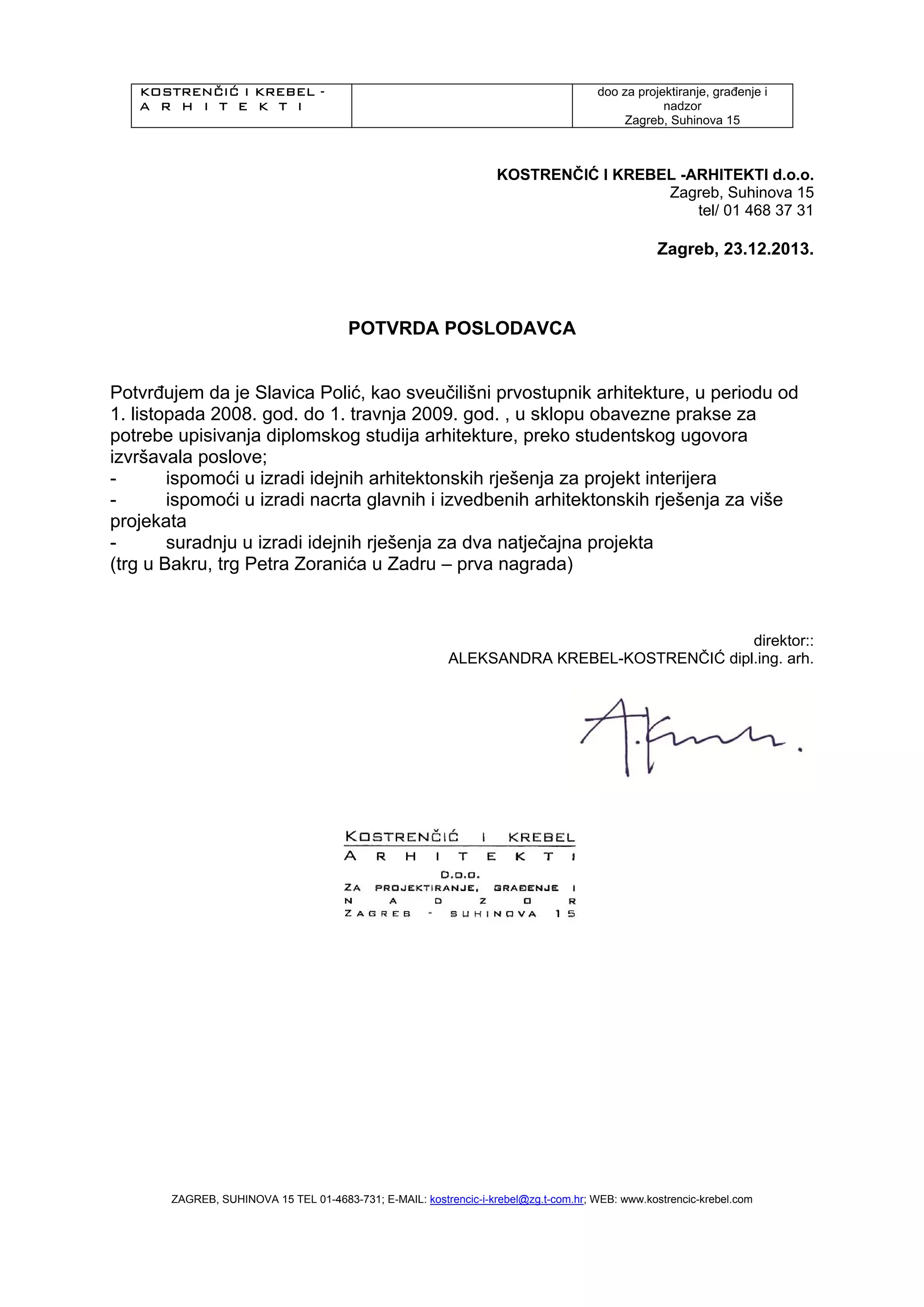 Potvrda-poslodavca-Slavica-Polic | PDF