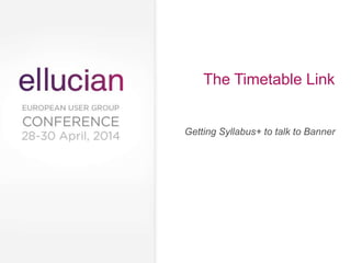 Timetable Clash Checking at Registration | PPTX