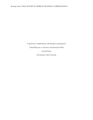 Using Poetry to Build Fluency and Reading Comprehension | DOCX