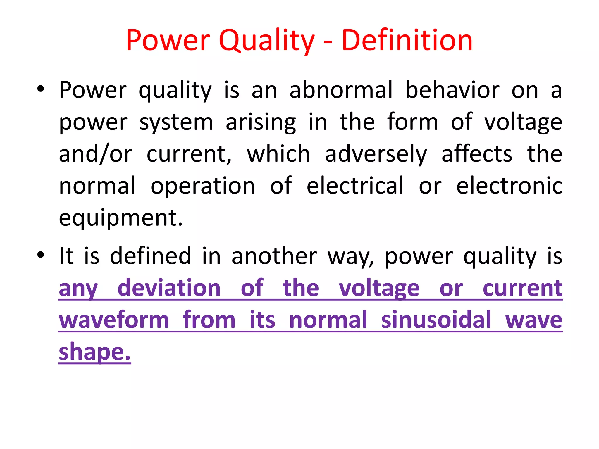 EE 6005 power quality unit I | PPTX