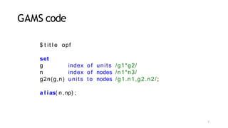 GAMS Code | PPT
