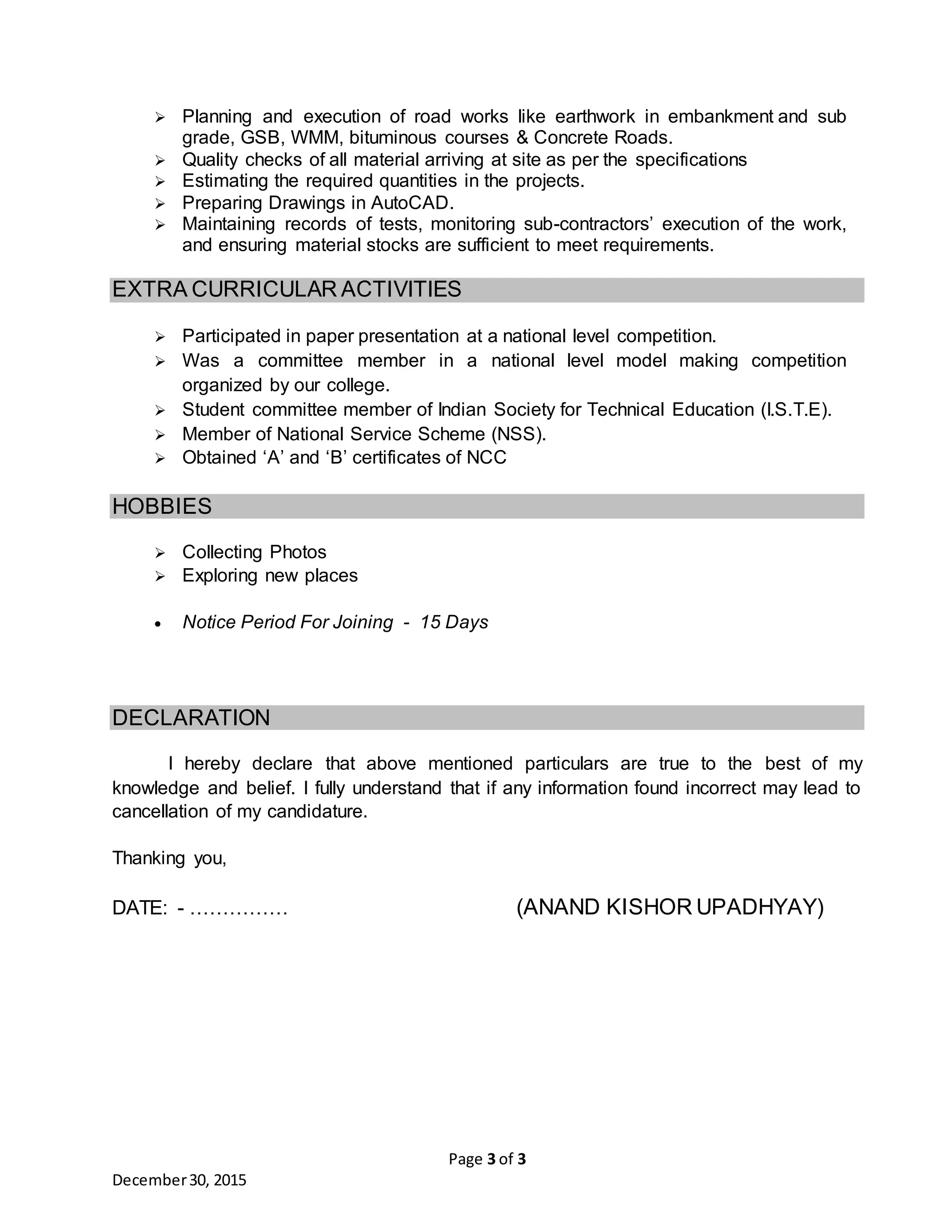 Anand kishor's resume | PDF