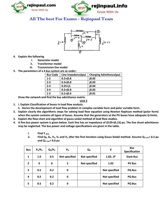 EE6501 Power System Analysis Rejinpaul_Important_Questions | PDF | Physics | Science