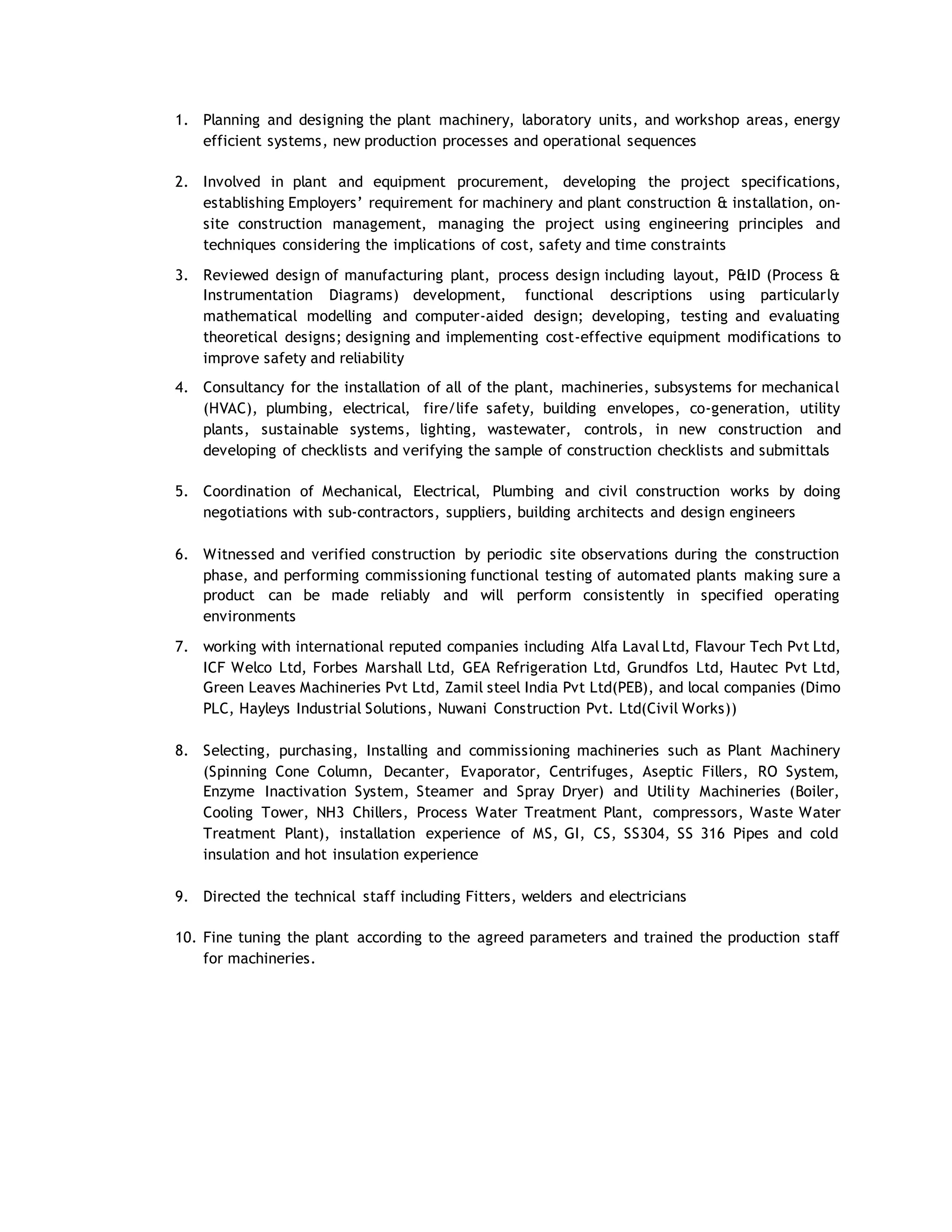 Hayleys Work Description | DOCX