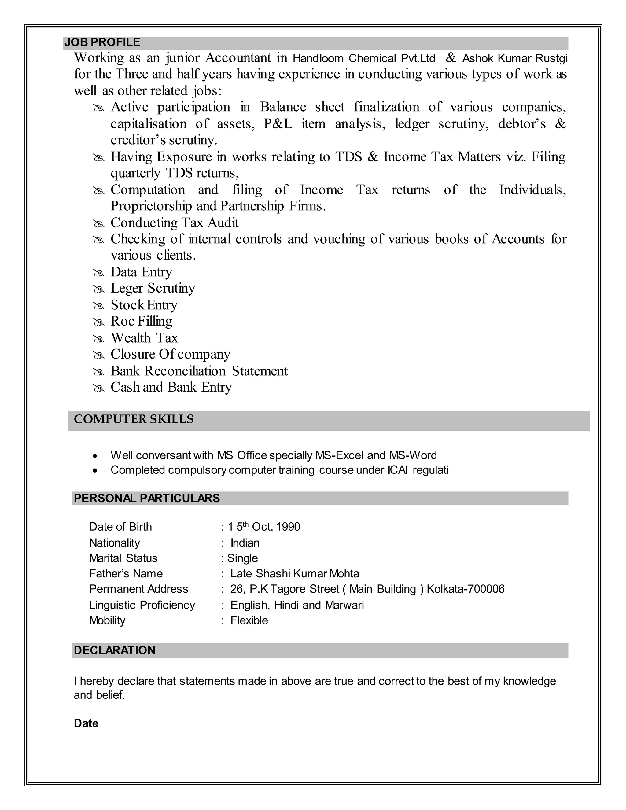 yashwant mohta cv-1 | PDF