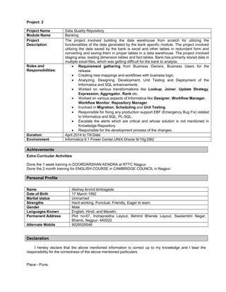 CURRICULUM VITAE Akshay | DOC