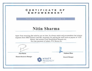 Empowerment HRD Certificate 1 | PDF