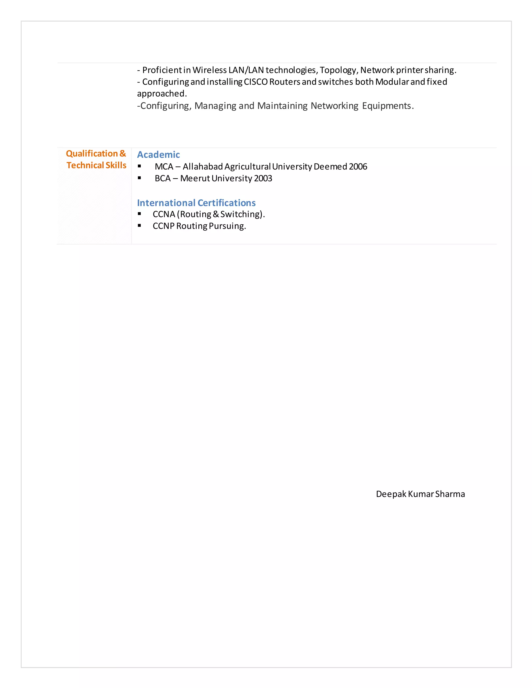 Deepak Kumar Sharma (1) | DOCX | Computer Networking | Computing