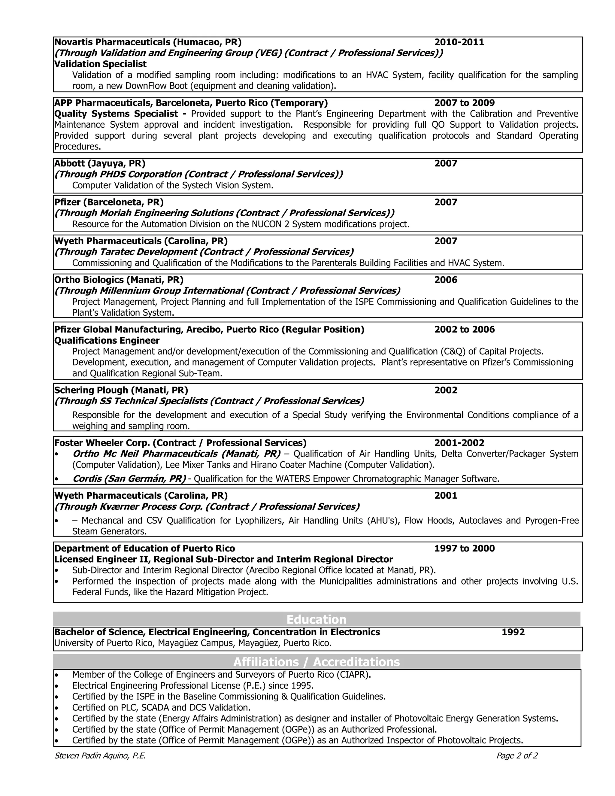Resume Steven Padin-Aquino 2015 | PDF