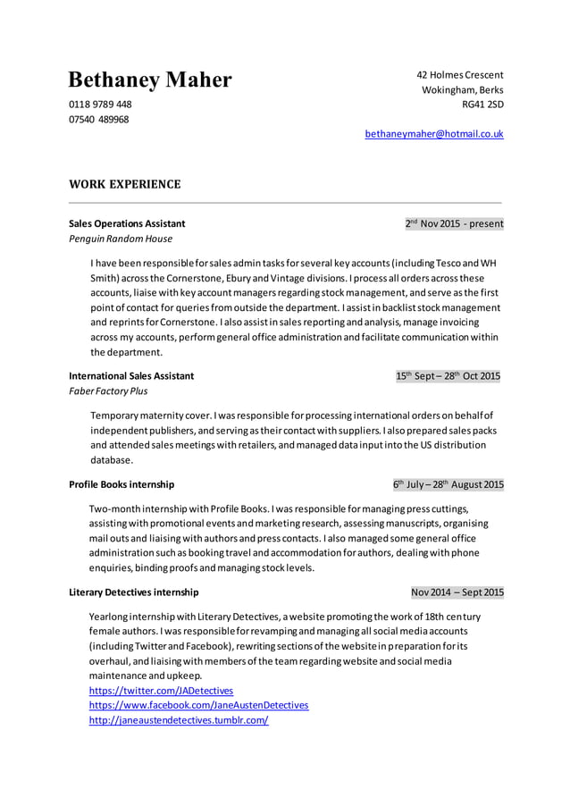 Bethaney Maher CV | PDF
