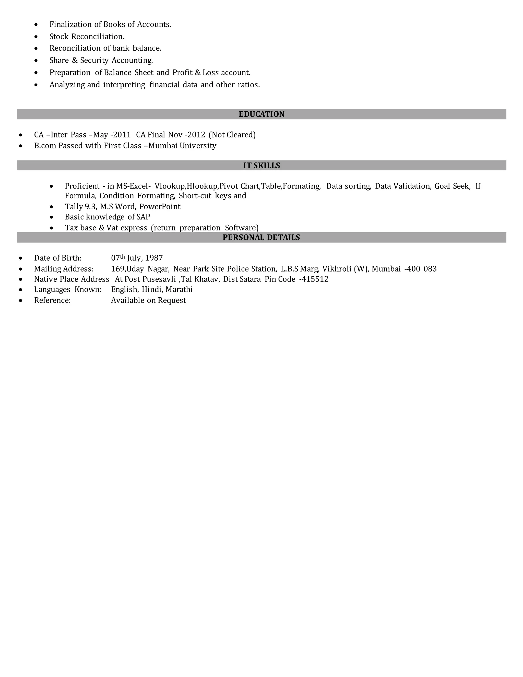 Navnath CV | PDF