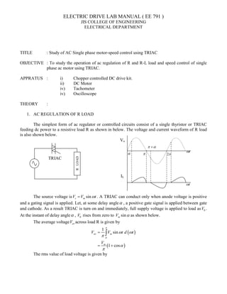 Ee 791 drives lab maual | PDF