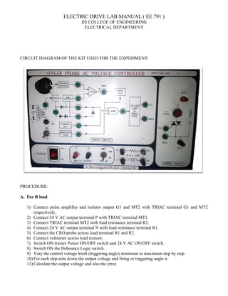 Ee 791 drives lab maual | PDF