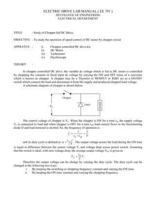 Ee 791 drives lab maual | PDF