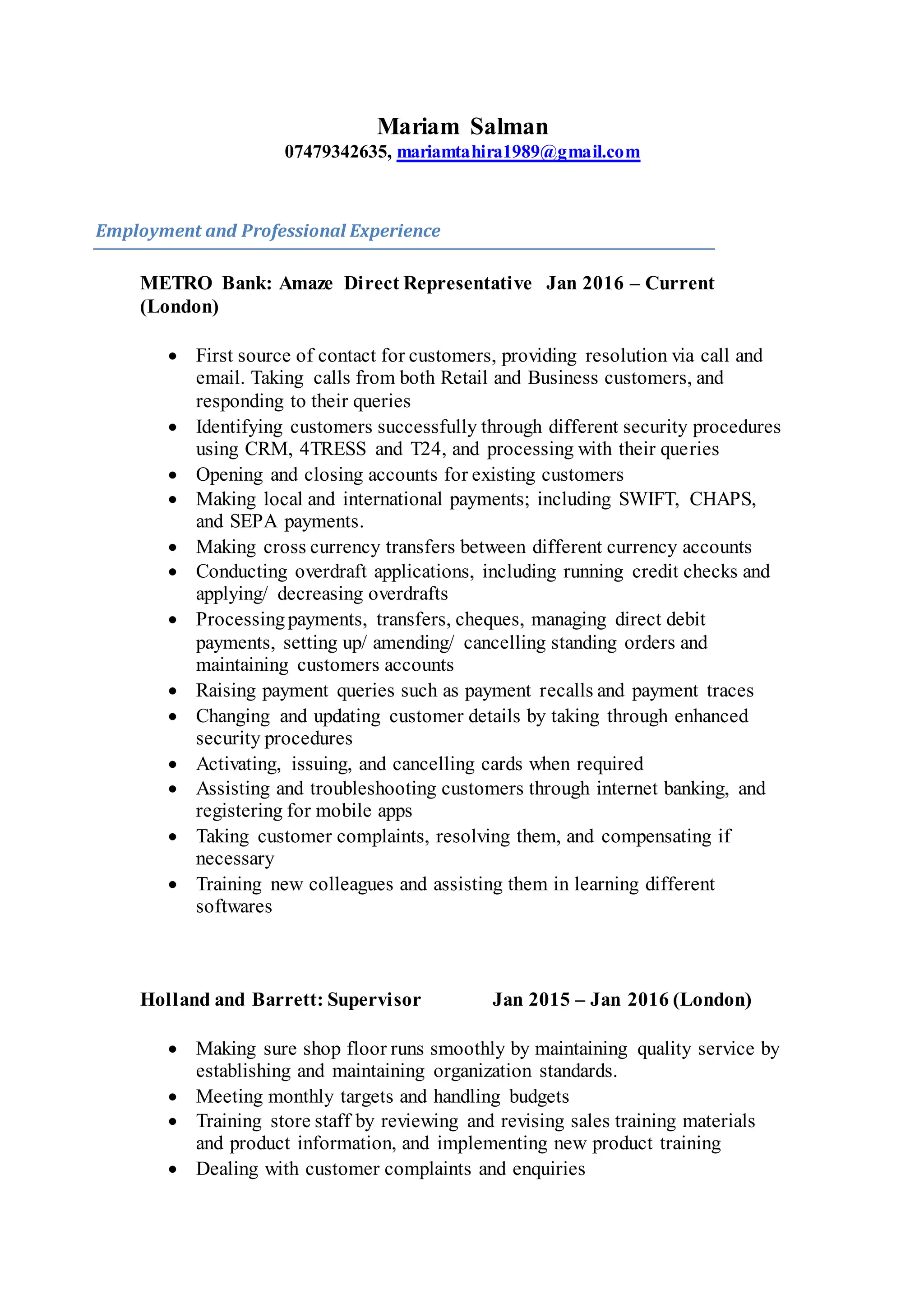Mariam Salman CV | DOCX