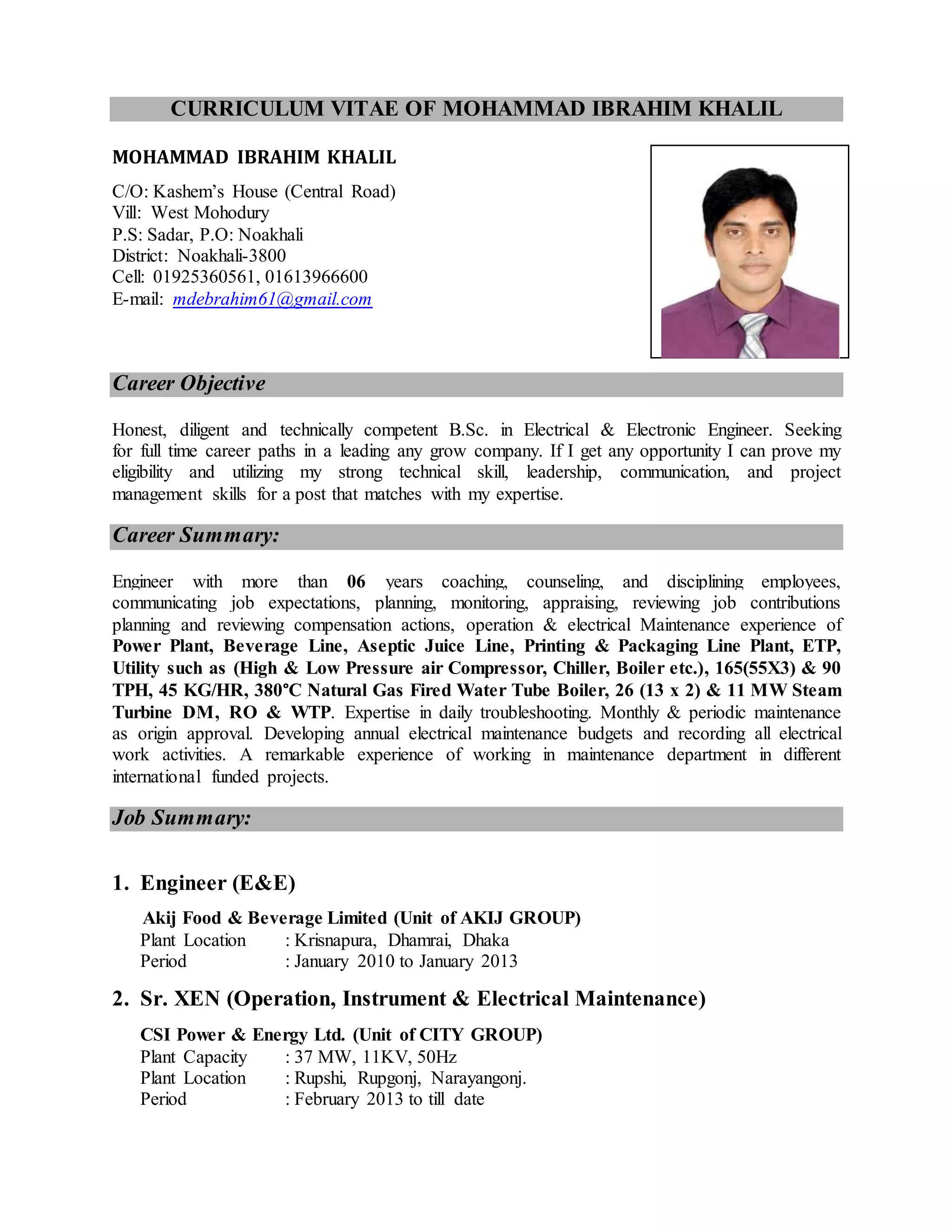 RESUME of Md.Ibrahim Khalil | DOCX