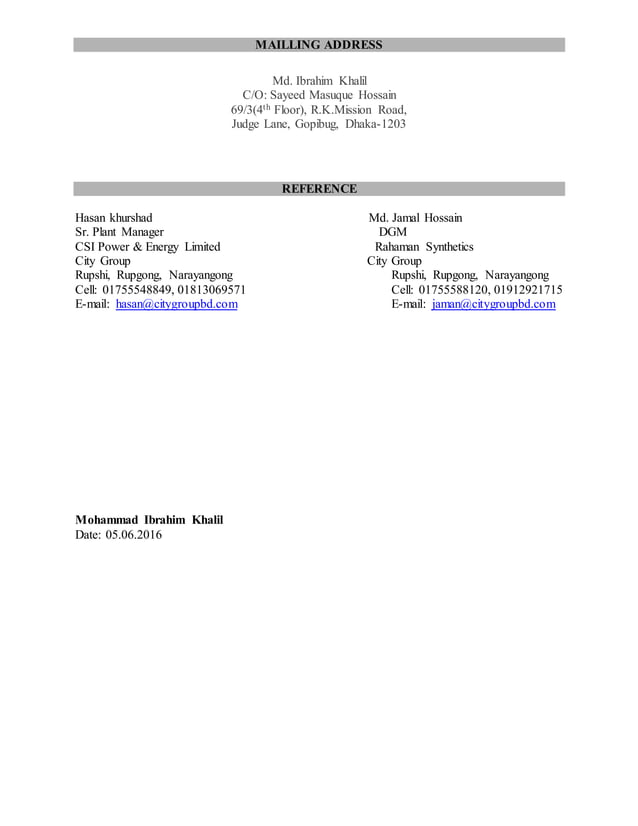 RESUME of Md.Ibrahim Khalil | PDF