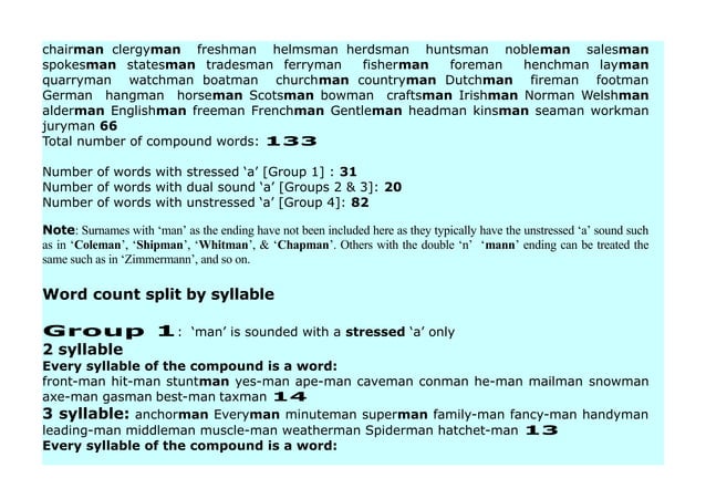 COMPOUND WORDS ENDING IN MAN | DOC | Sports