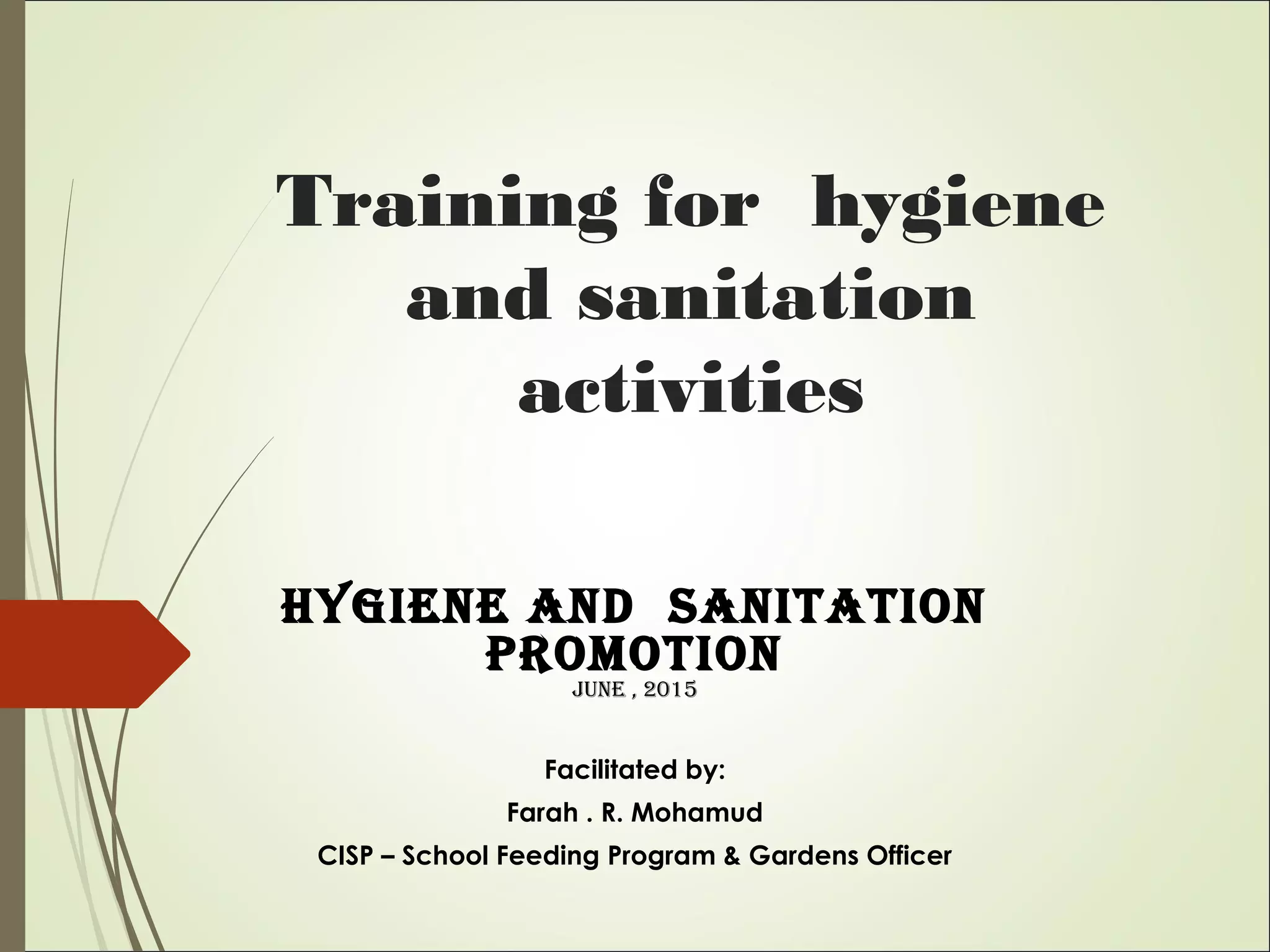 Training for Hygiene Promotion | PPT