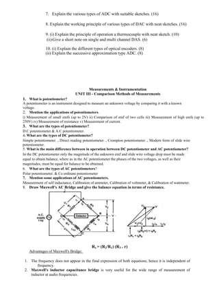 EE8403 Measurements and Instrumentation | PDF