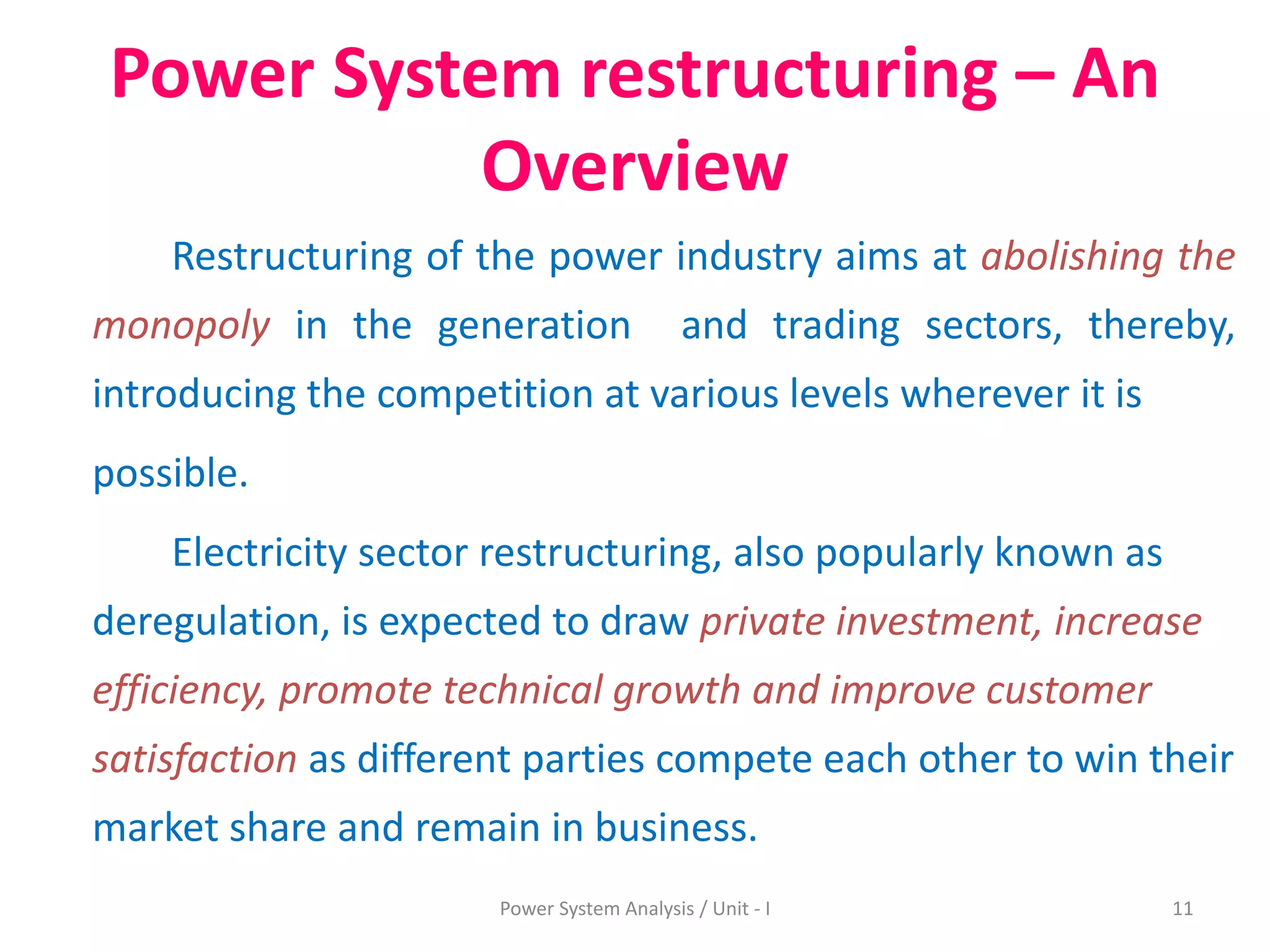 Power System Analysis unit - I | PPTX