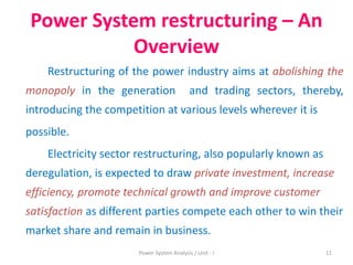 Power System Analysis unit - I | PPTX