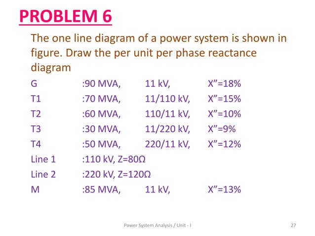 Power System Analysis unit - I | PPTX