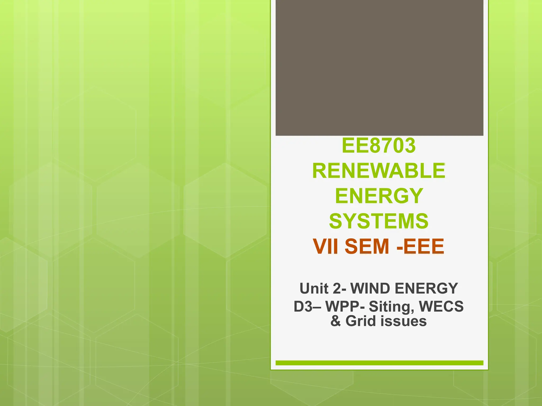 Grid Integration Issues In Wind Pptx Power And Energy Industry
