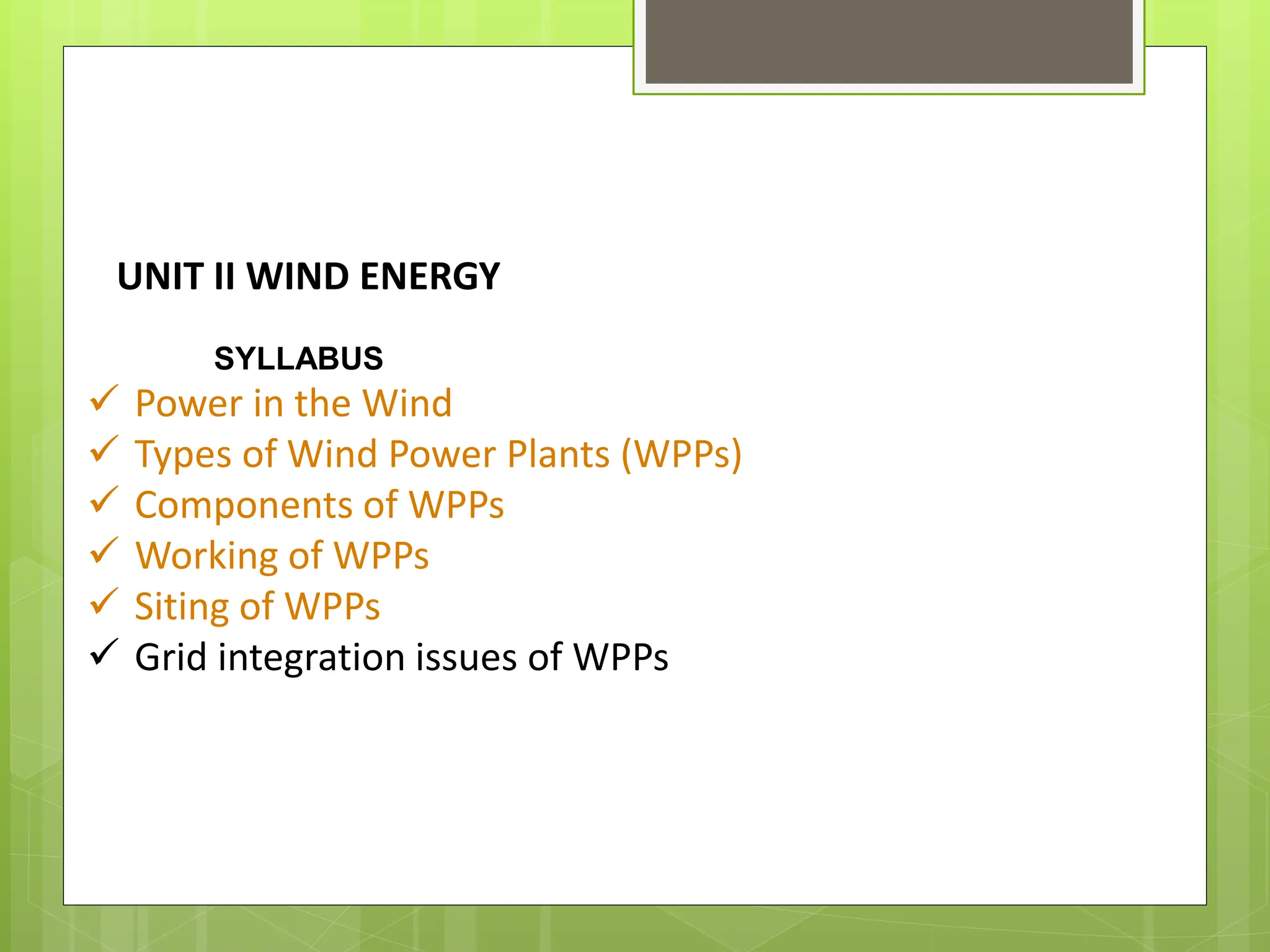 Grid Integration issues in wind | PPTX