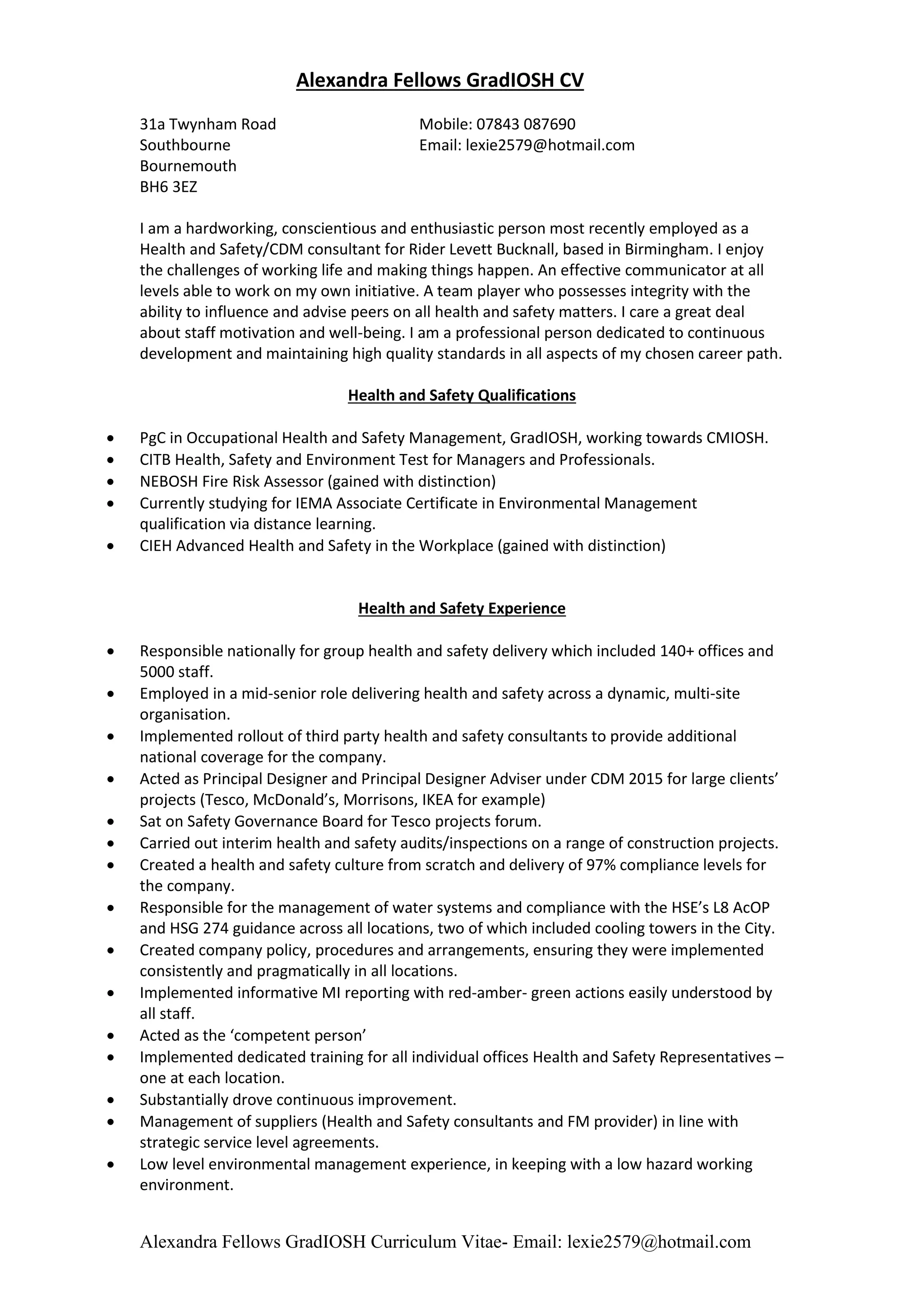 Alex CV Jun 16 | PDF | Career Advice | Careers