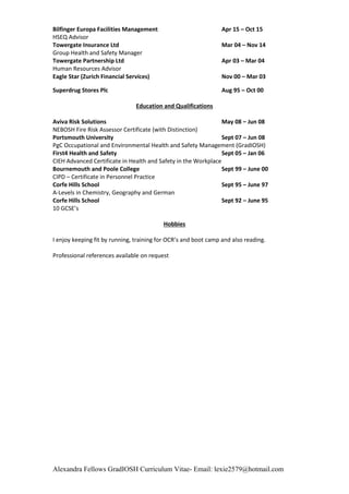 Alex CV Jun 16 | PDF | Career Advice | Careers