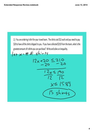 Extended response review | PDF