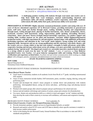 JOYALTMANMUSICRESUME2015 | PDF