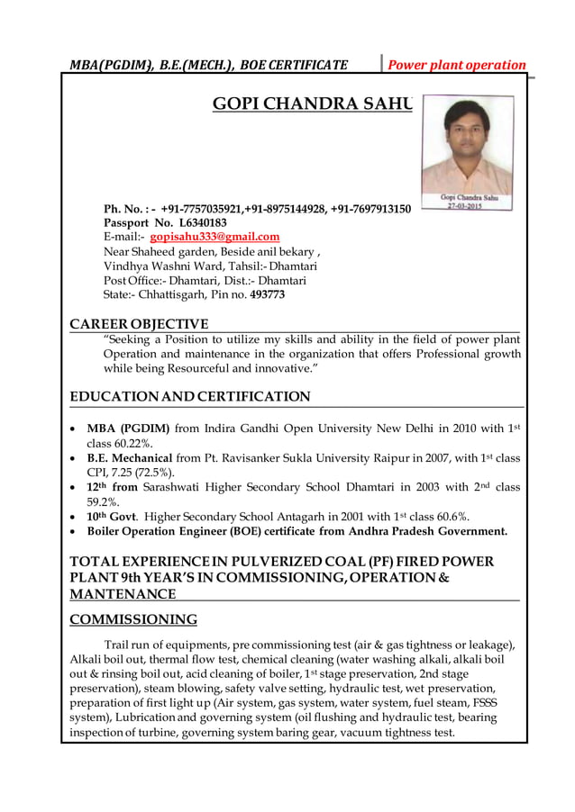gopi chandra sahu, Resume | DOCX